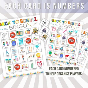 Back to School Bingo Cards, Printable School Classroom Game, Student ...