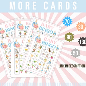 50 Peter Rabbit Party Bingo Game, Rabbit Baby Shower Spring Bingo Cards ...