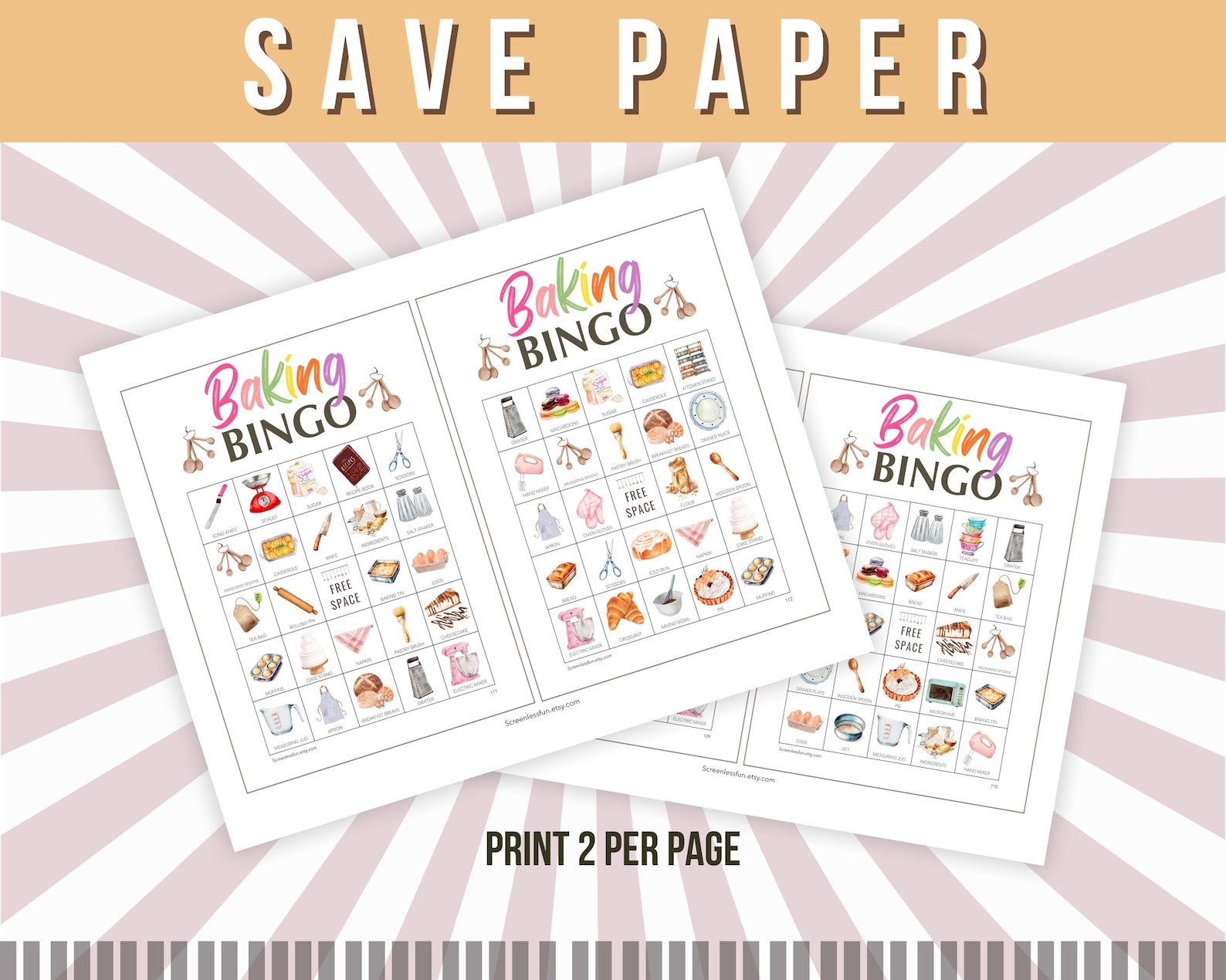 Personalised Bingo Cards, Custom Party Bingo Game, Other Sets Available ...