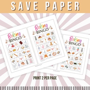 30 Cookery Themed Baking Bingo Cards, Food Themed Bingo Game, Cooking ...