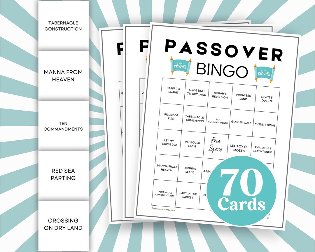 Passover Activity Bingo Game, Printable Passover Bingo, Fun Jewish ...