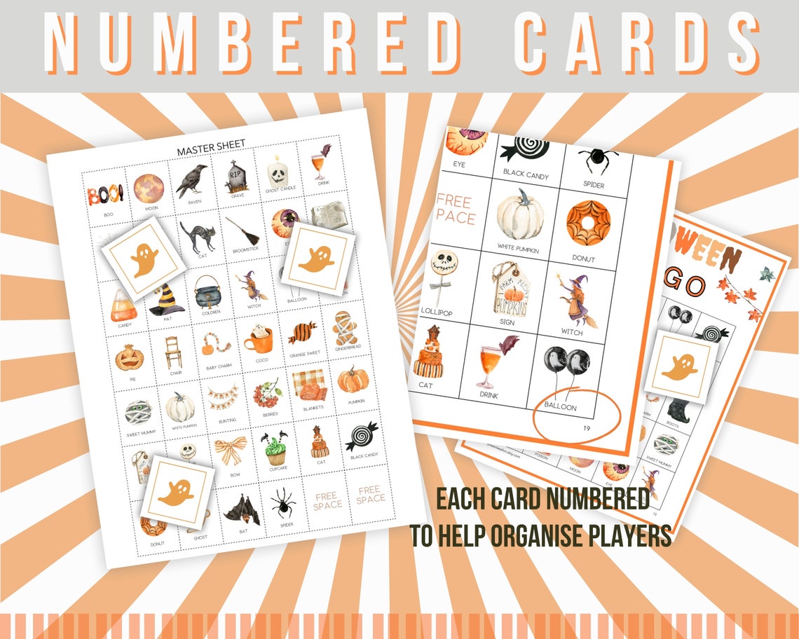 Halloween Bingo Cards: Fall Party Game (printable) - Etsy