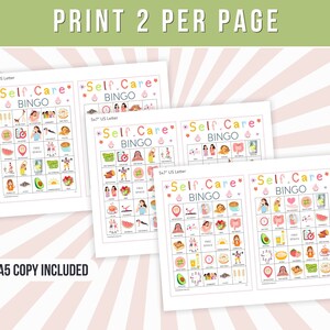 Self Care Bingo Printable Cards, Mental Health Bingo Board, Wellness ...