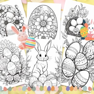 Happy Easter Coloring Pages for Kids, Easter Bunny, Springtime Kids ...