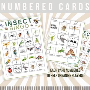 Insect Bingo Birthday Party Game, Printable Animal Kids Activity, Bug ...
