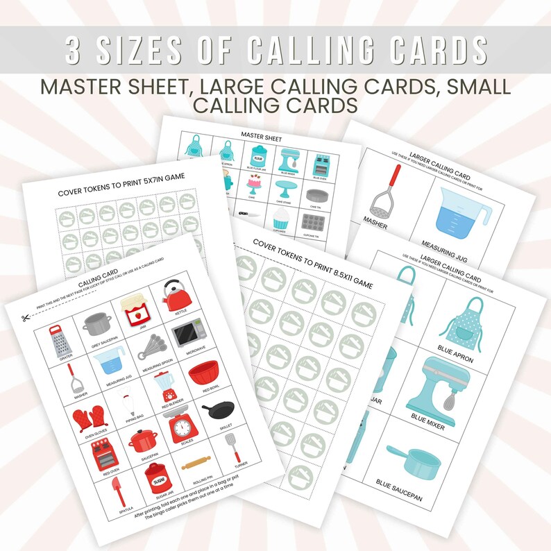 Baking Bingo, 90 Printable Bingo Cards, Cooking Bingo Game, Baking ...