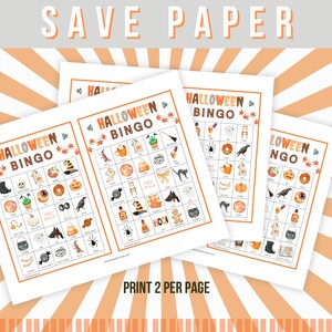 Halloween Bingo Cards Printable, Bingo Cards Halloween Party, Fall ...