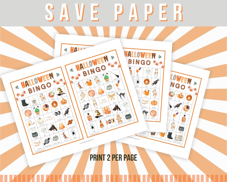 Halloween Bingo Cards: Fall Party Game (printable) - Etsy