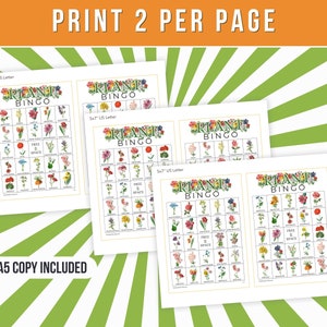 Plant Bingo Printable Cards, Botanical Flower Bingo Boards, Garden ...