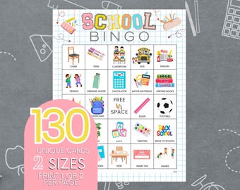 Back to School Bingo Game - Etsy