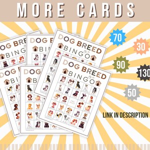 Dog Breed Bingo Game: 130 Printable Cards (birthday Party) - Etsy