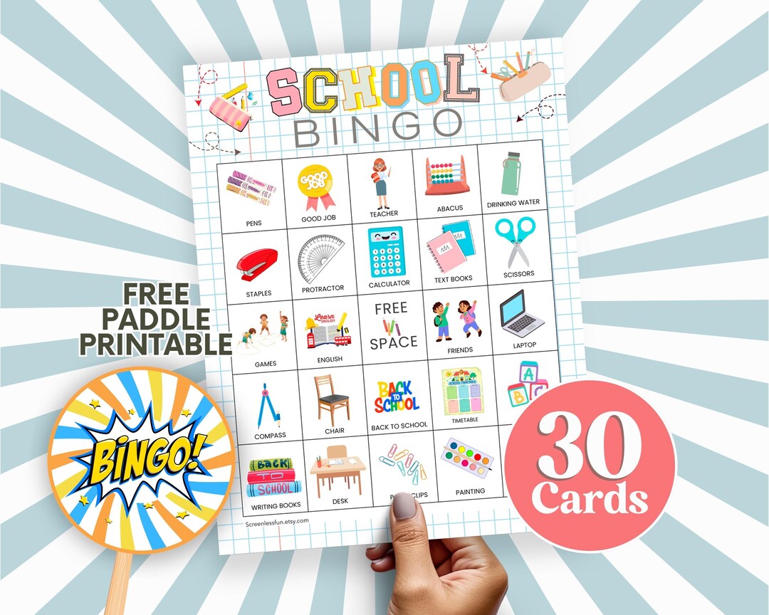 Back to School Bingo Printable Cards, School Bingo, Classroom Activity ...