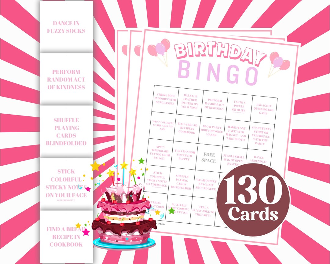 Teen Birthday Bingo Cards: Girls Party Game (digital Download) - Etsy