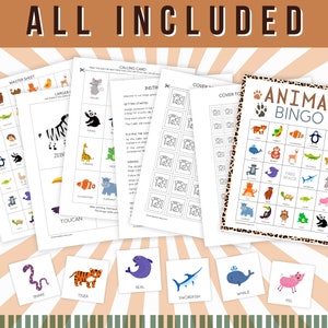 Kids Animal Bingo Game: 30 Printable Cards (PDF) - Etsy