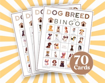 Pet Bingo Cards: Printable Bingo Cards, 50 Cards, Kids Game Activity ...