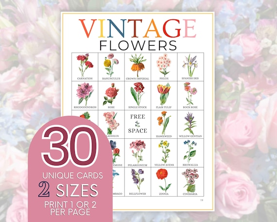 Printable Flower Bingo Cards The Nutcracker" Bingo Game Cards Free