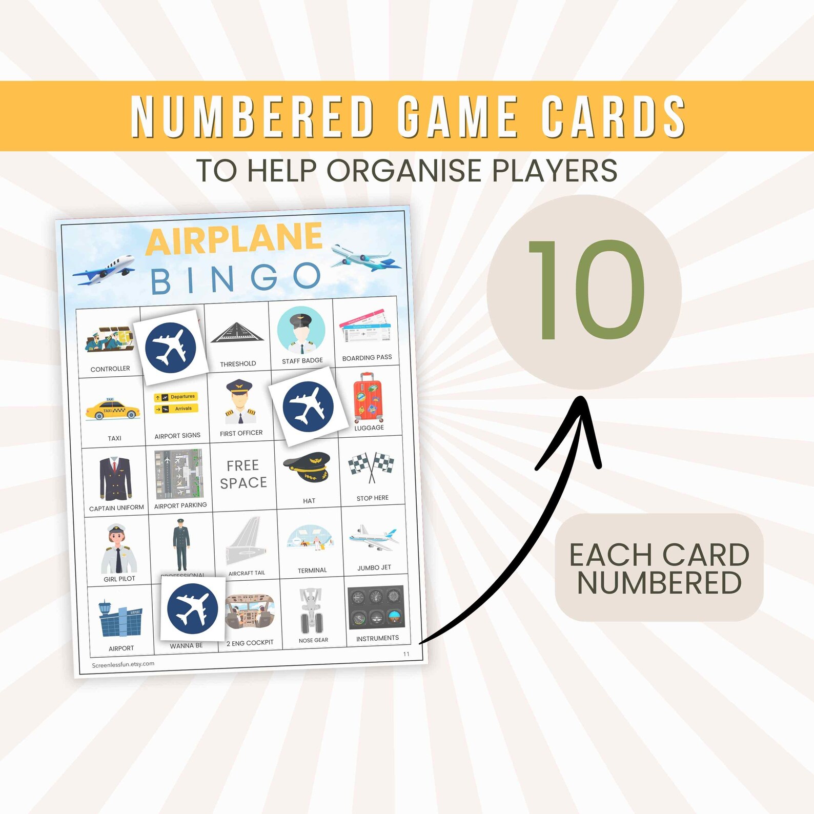 Airplane Bingo Game: Airport Travel Theme (printable) - Etsy