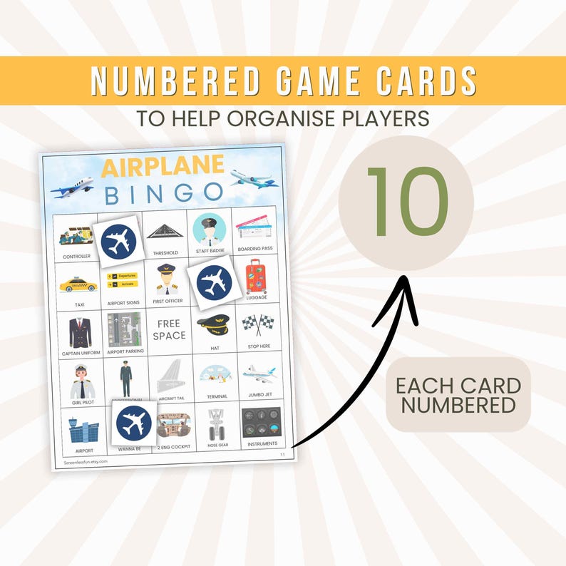 Airplane Bingo Game: Airport Travel Theme (printable) - Etsy