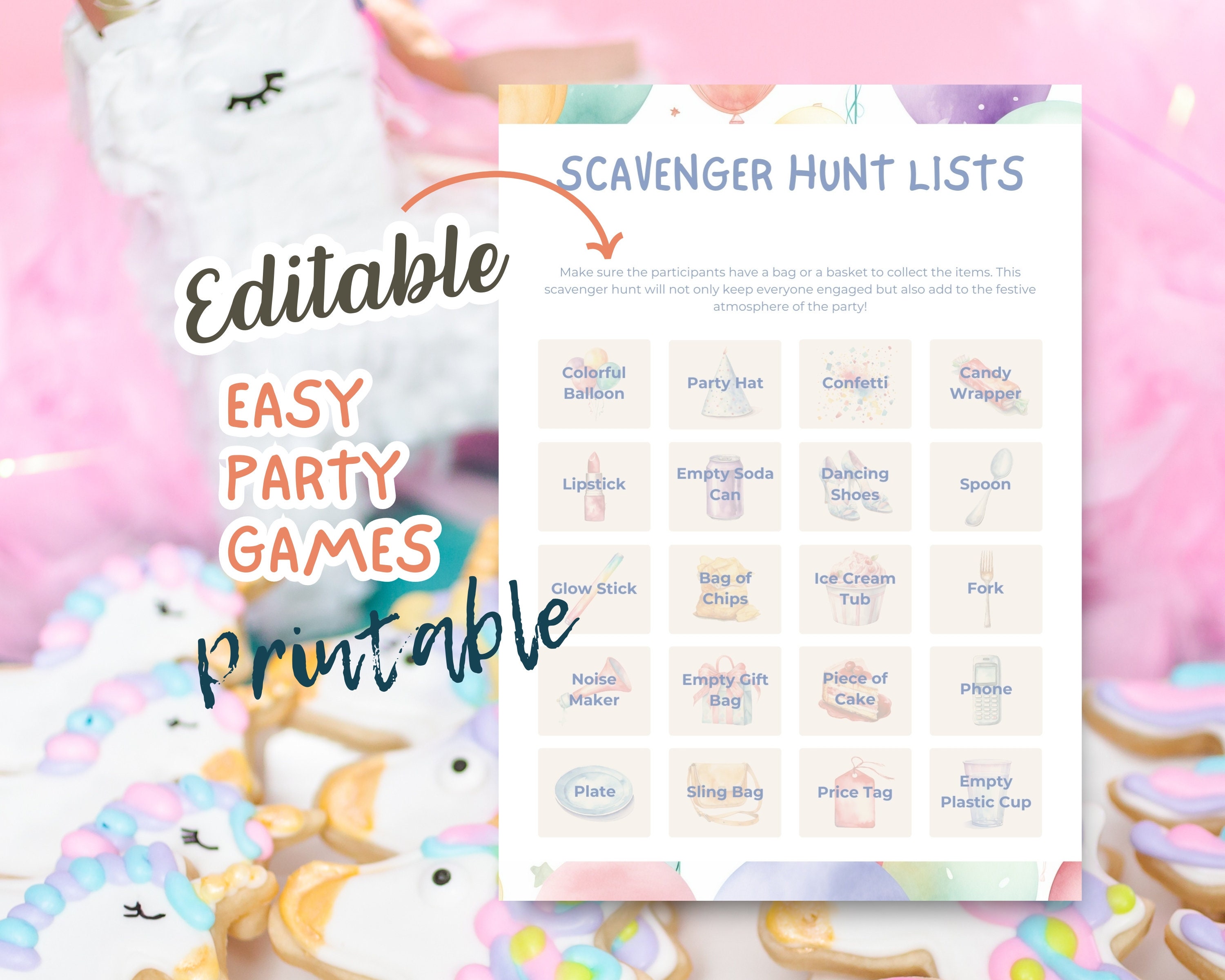 Kids Party Games Printable, Fun Games for Kids, Birthday Bingo ...