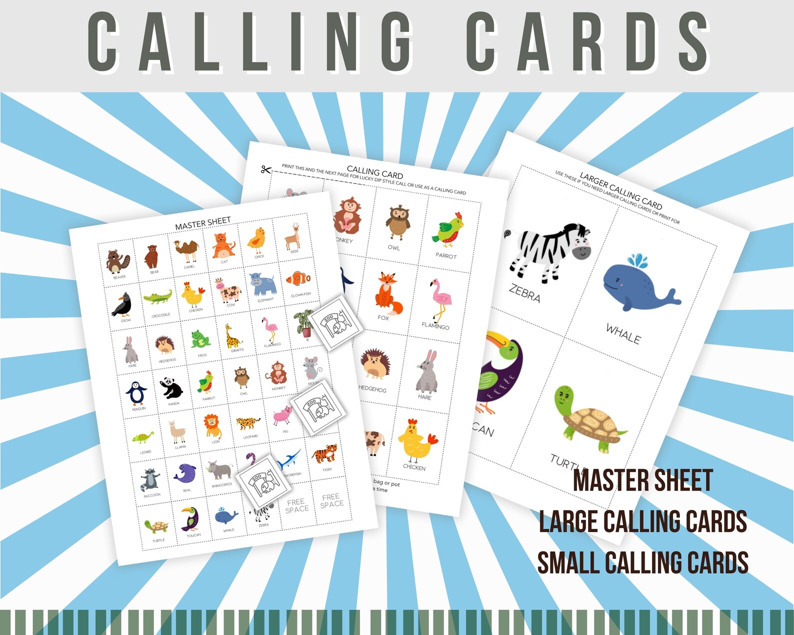 Kids Baby Animal Bingo Game, Printable Animal Bingo Game, Kids ...