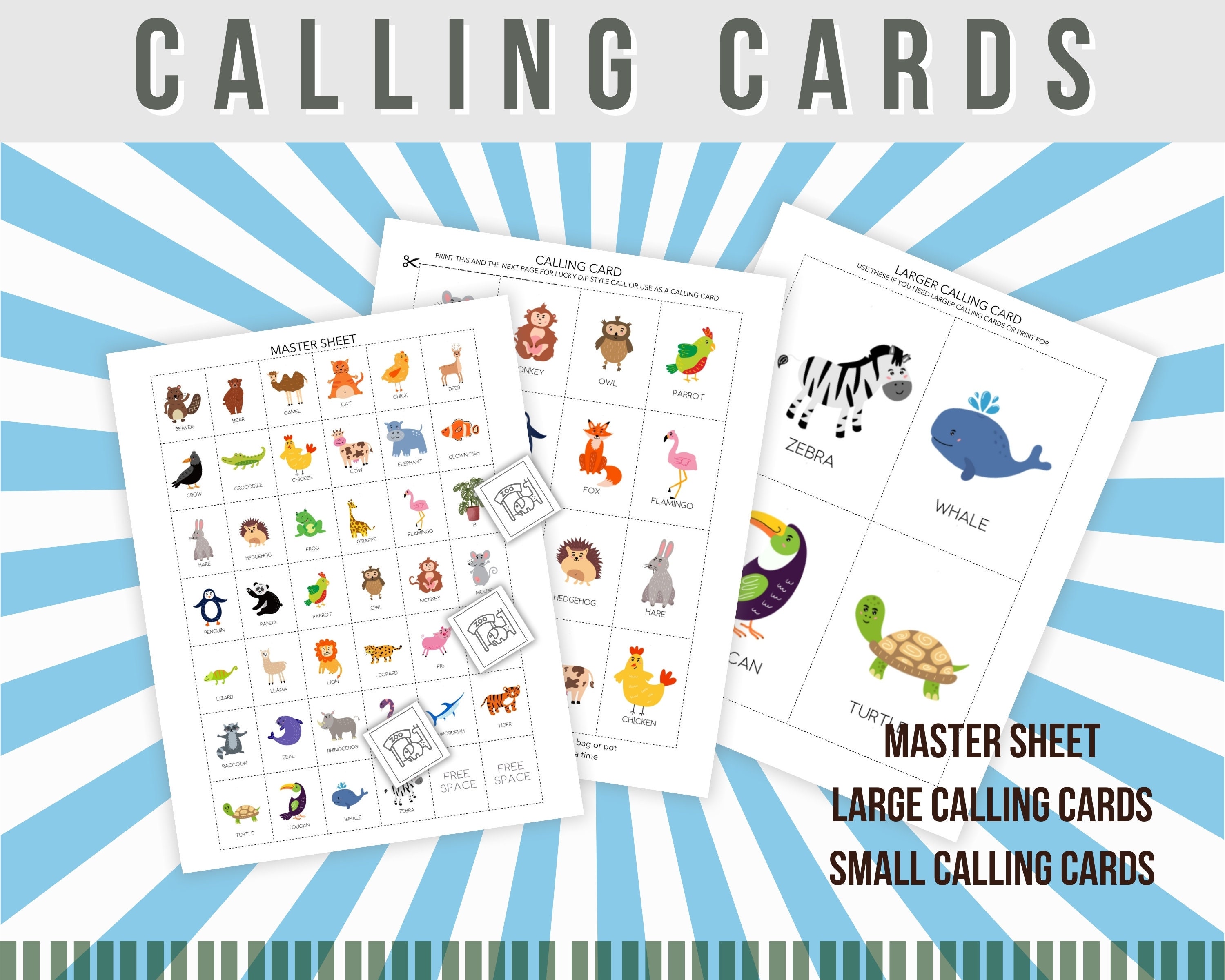 Animal Bingo Game: 30 Printable Cards, Kids Party Activity (PDF) - Etsy
