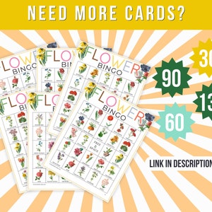 Flower Bingo Nature Garden Game, Spring Floral Bingo Boards, Printable ...