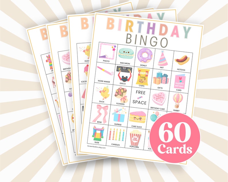 60th Birthday Bingo Game: Large Crowd Party Entertainment (digital ...