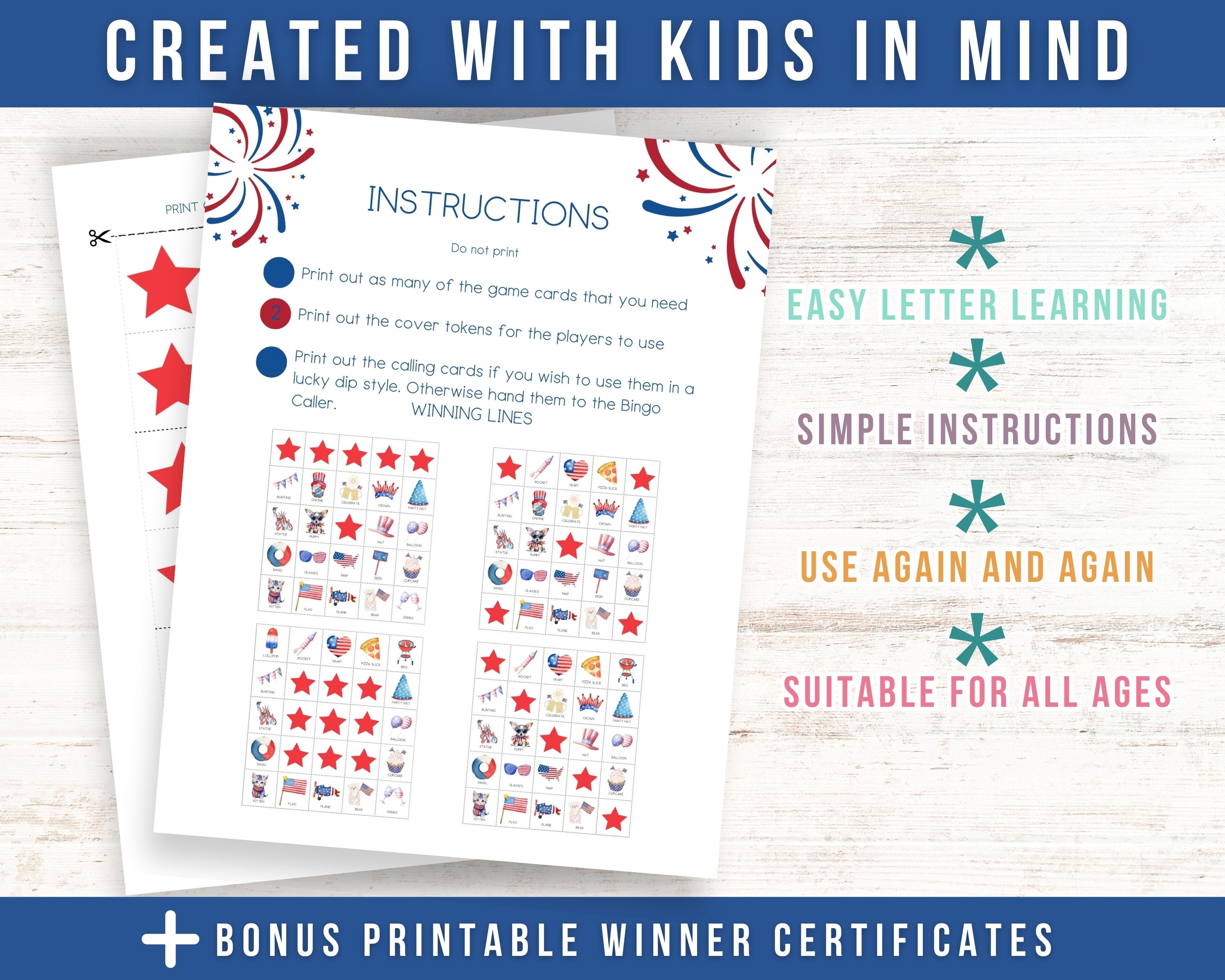 Independence Day Bingo, 4th of July Bingo Game, Instant Download ...