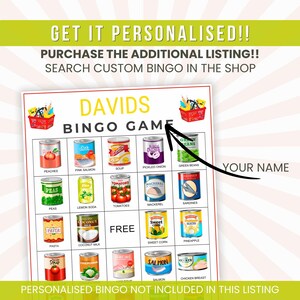 Food Bingo Game: 60 Printable Cards, Kids Birthday Activity (PDF) - Etsy