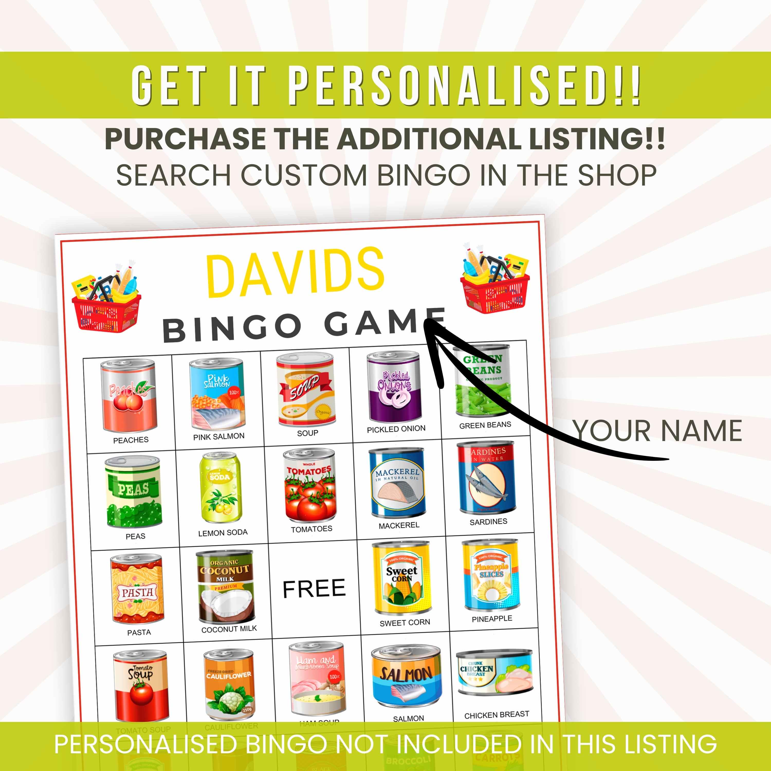 Food Bingo Game: 60 Printable Cards, Kids Birthday Activity (PDF) - Etsy