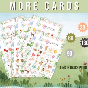 90 Bingo Cards for Spring, Spring Time Bingo for Kids, Printable Spring ...