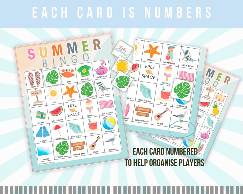 Pool Party Bingo Game: Summer Vacation Activity (printable) - Etsy