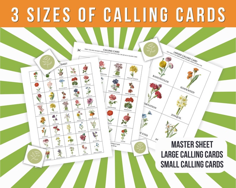 Plant Bingo Printable Cards, Botanical Flower Bingo Boards, Garden ...