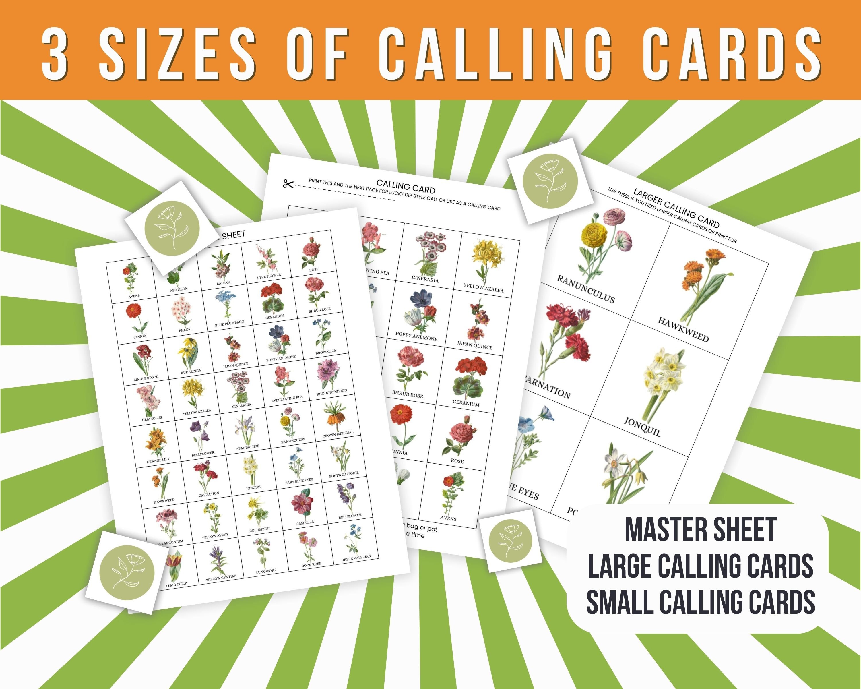 Plant Bingo Printable Cards, Botanical Flower Bingo Boards, Garden ...