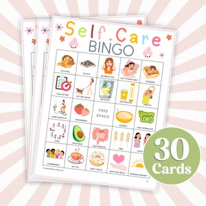 Self Care Bingo Printable Cards, Mental Health Bingo Board, Wellness ...