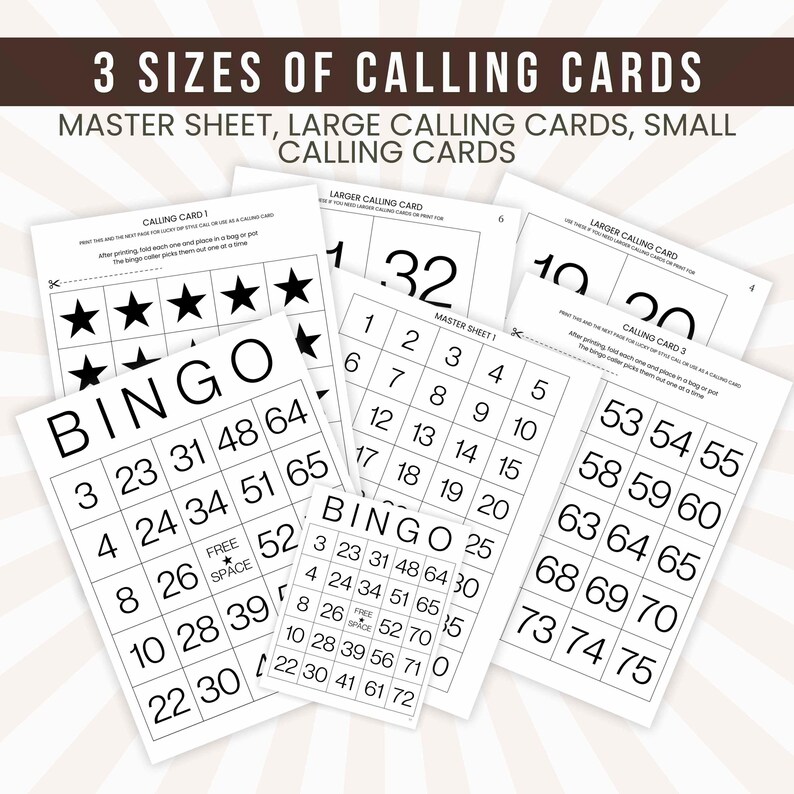 Jumbo Bingo Cards, Large Bingo Game, Playing Bingo Party Game ...