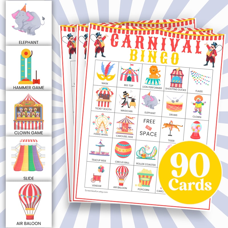 Printable Carnival Bingo - Etsy
