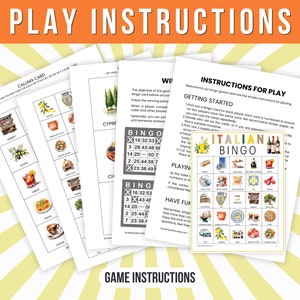 30 Italian Bingo Cards, Citrus Bridal Shower Game, Lemon Printable ...