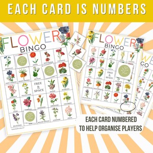 Flower Bingo Nature Garden Game, Spring Floral Bingo Boards, Printable ...