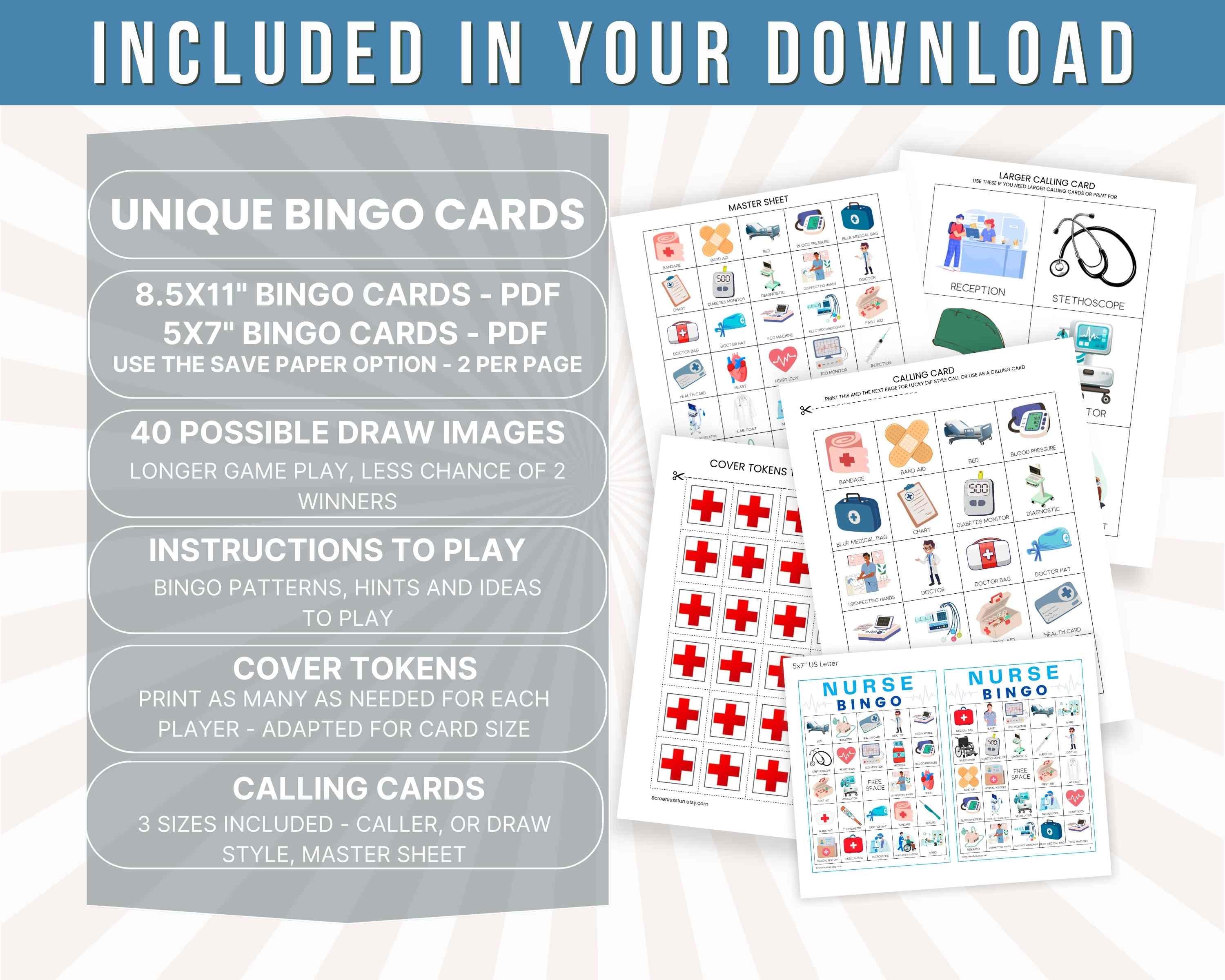 30 Nurse Bingo, Nurse Week Bingo Game Cards, Nurses Appreciation Game ...
