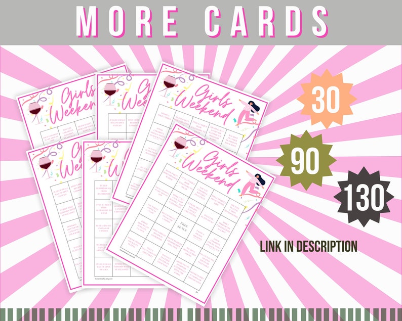 Girls Weekend Bingo Game: 90 Printable Cards (digital Download) - Etsy