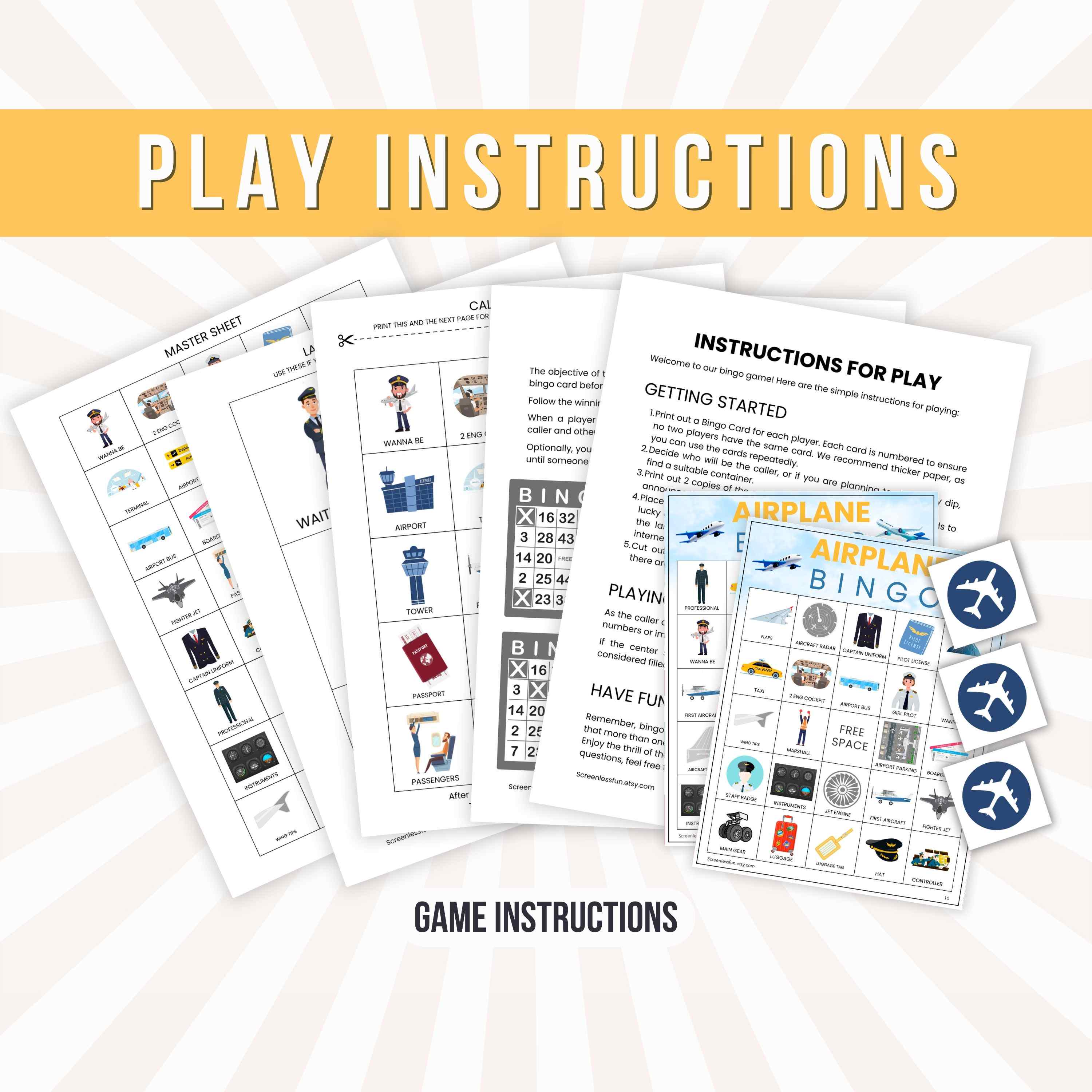 Airplane Bingo Game: Airport Travel Theme (printable) - Etsy