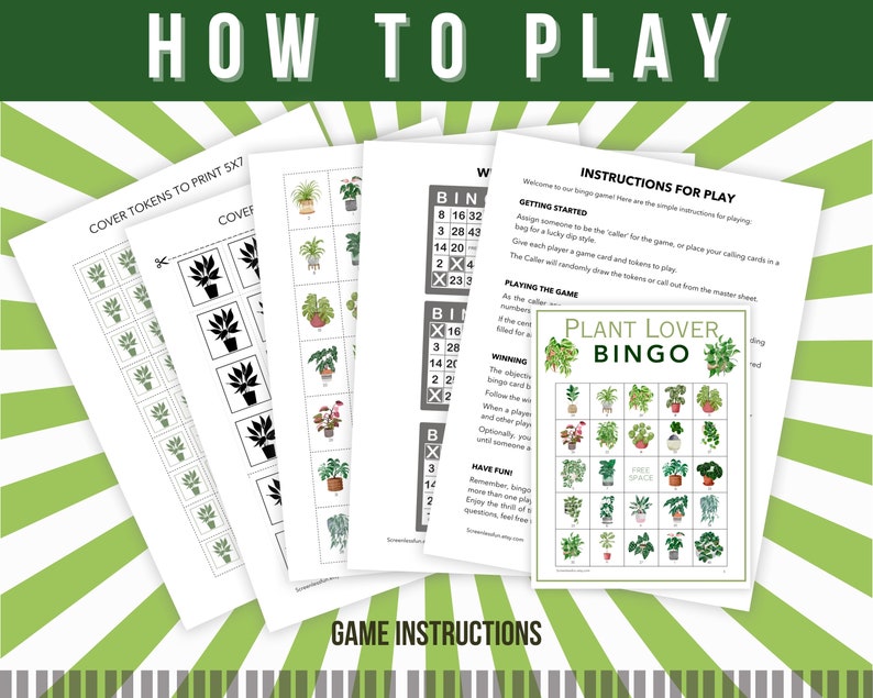 Plant Lover Bingo Game: 60 Unique Cards (digital Download) - Etsy