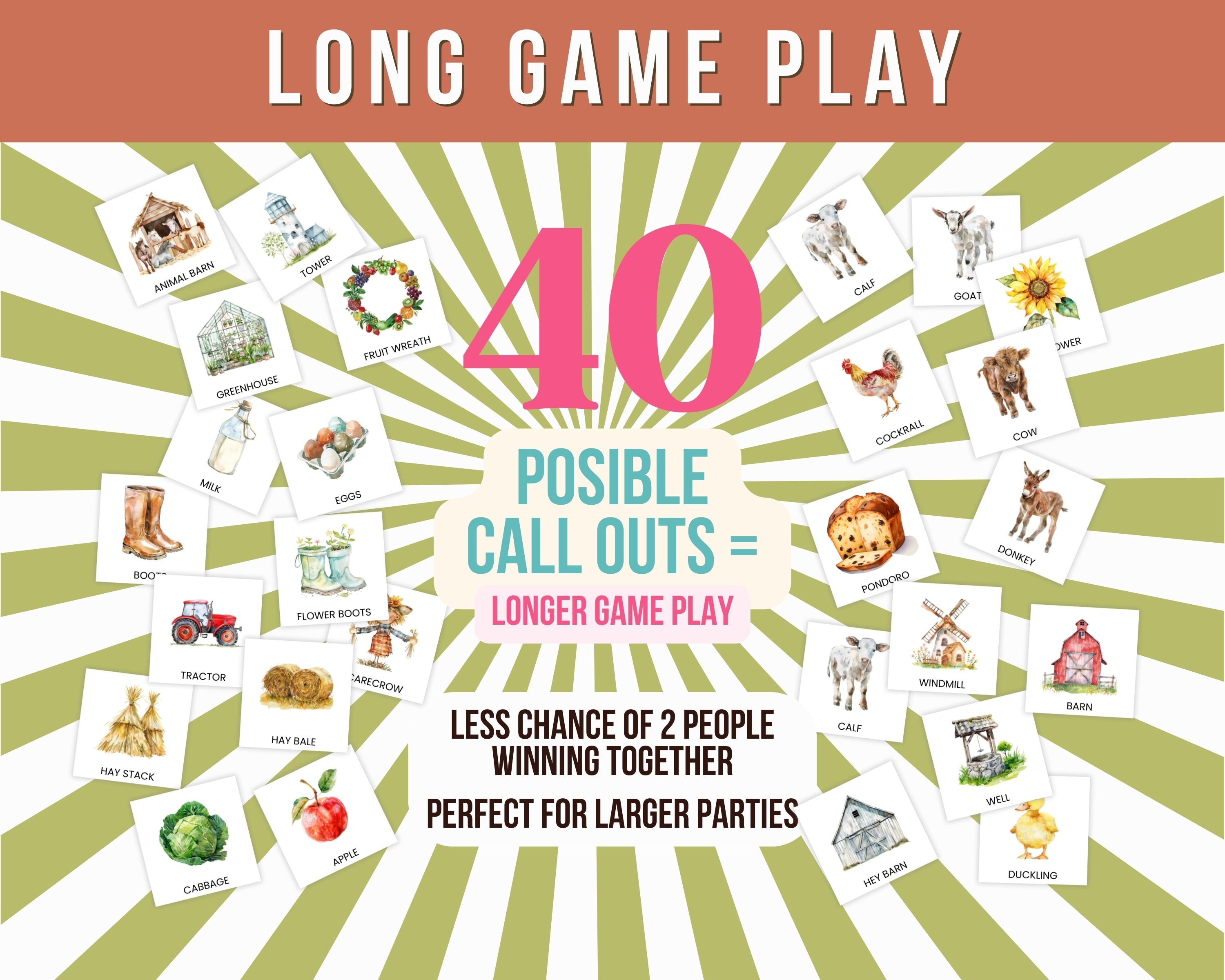 Kids Farm Animal Bingo Printable Cards, Farm Yard Educational Bingo ...