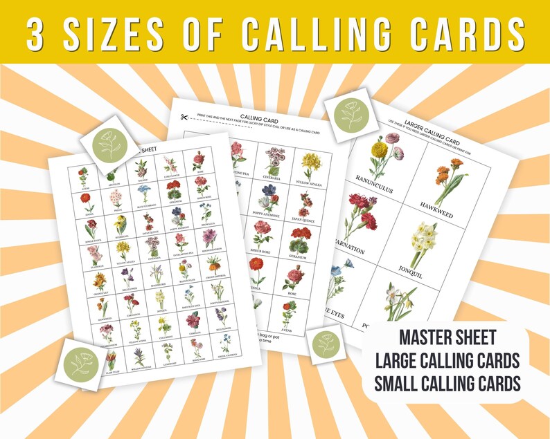 Flower Bingo Cards Printable Party Game, Floral Garden Themed Game ...