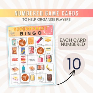 Supermarket Bingo, 60 Grocery Store Bingo Cards, Supermarket Scavenger ...