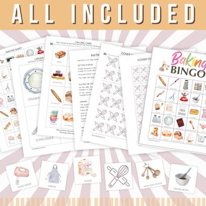 30 Cookery Themed Baking Bingo Cards, Food Themed Bingo Game, Cooking ...
