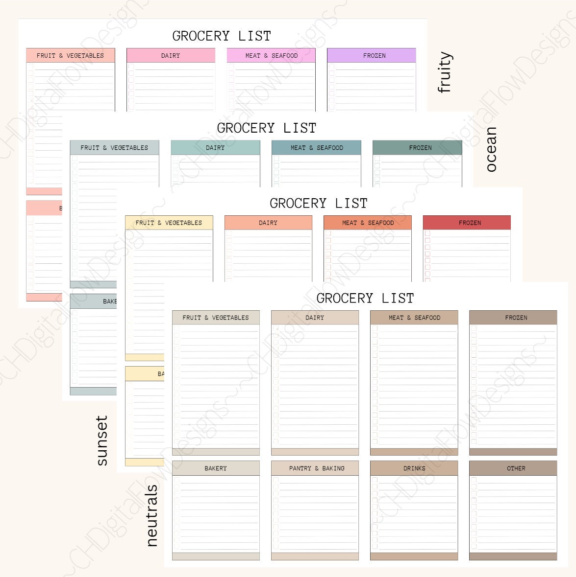 Minimalist Grocery List Printable PDF Download - Etsy