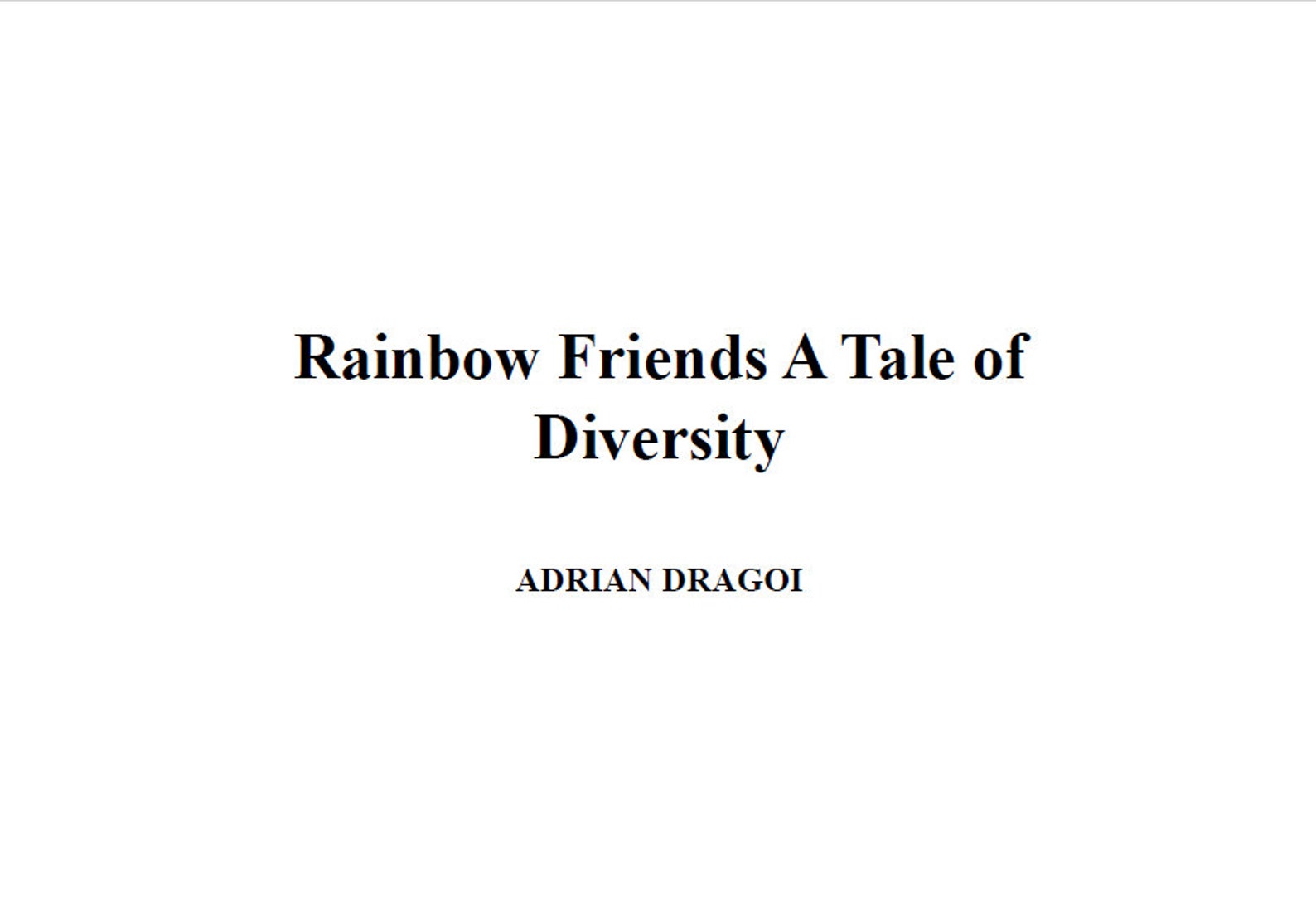 Rainbow Friends: A Tale of Diversity Digital Book PDF Printing Download ...