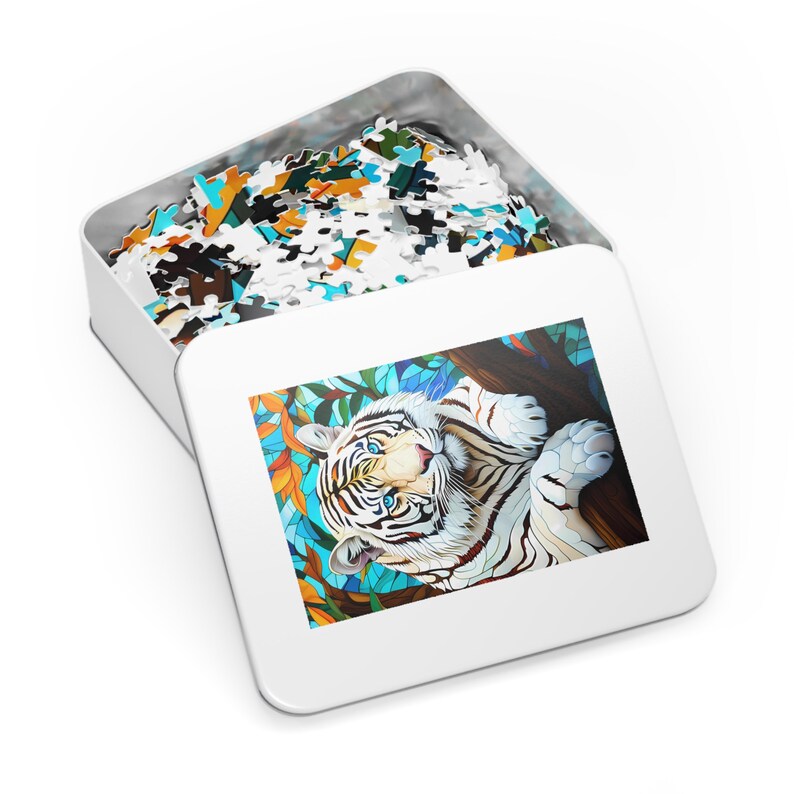 Albino White Tiger Jigsaw Puzzle, Mosaic Puzzle, Family Time Activity ...